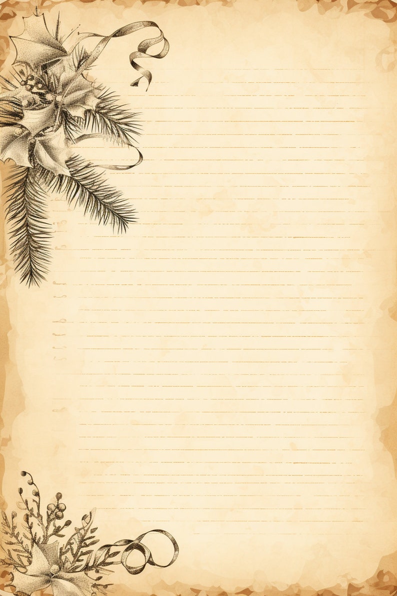 10 Vintage Christmas Parchment Paper Digital Images! - Etsy