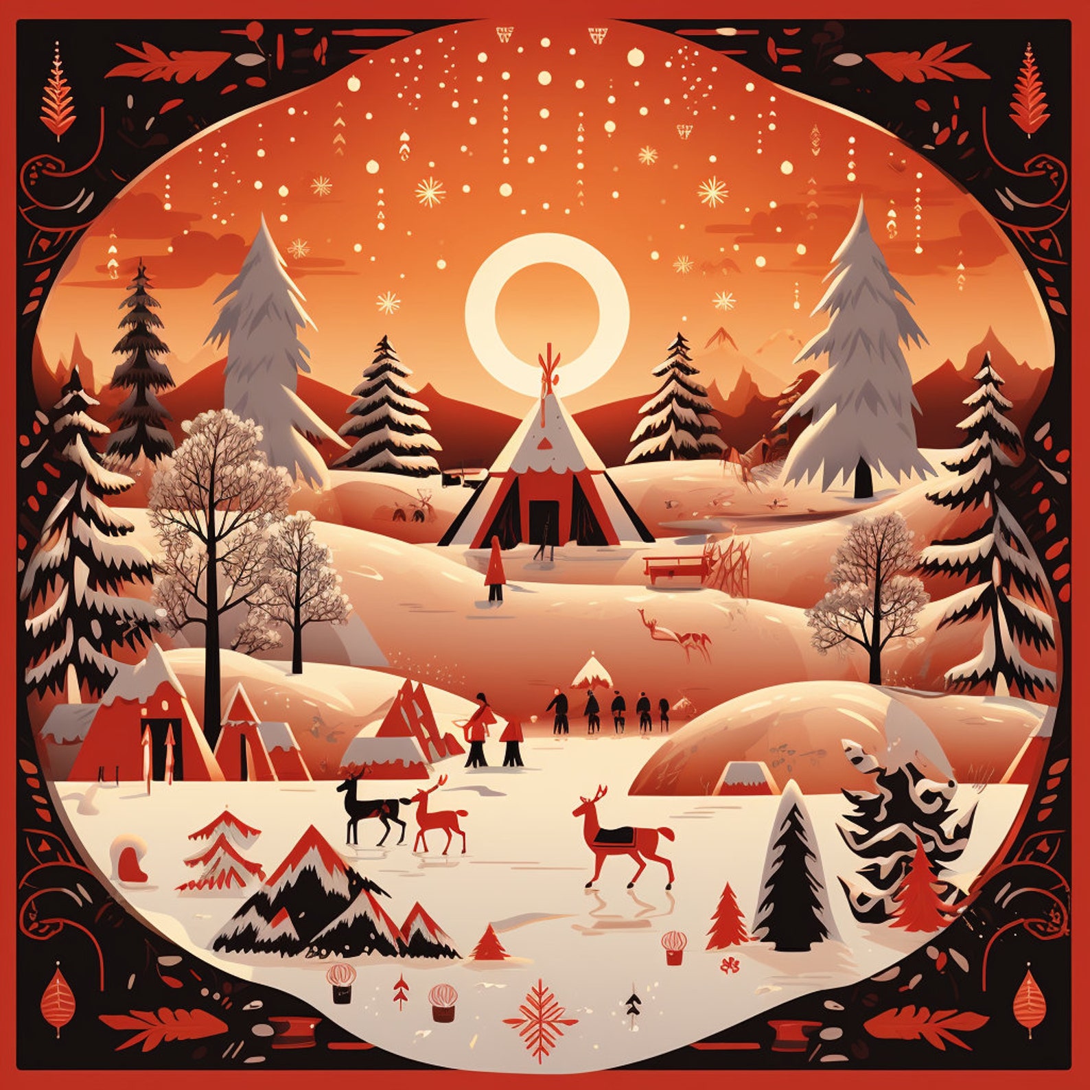4 Unique Native American Inspired Christmas Digital Images - Etsy