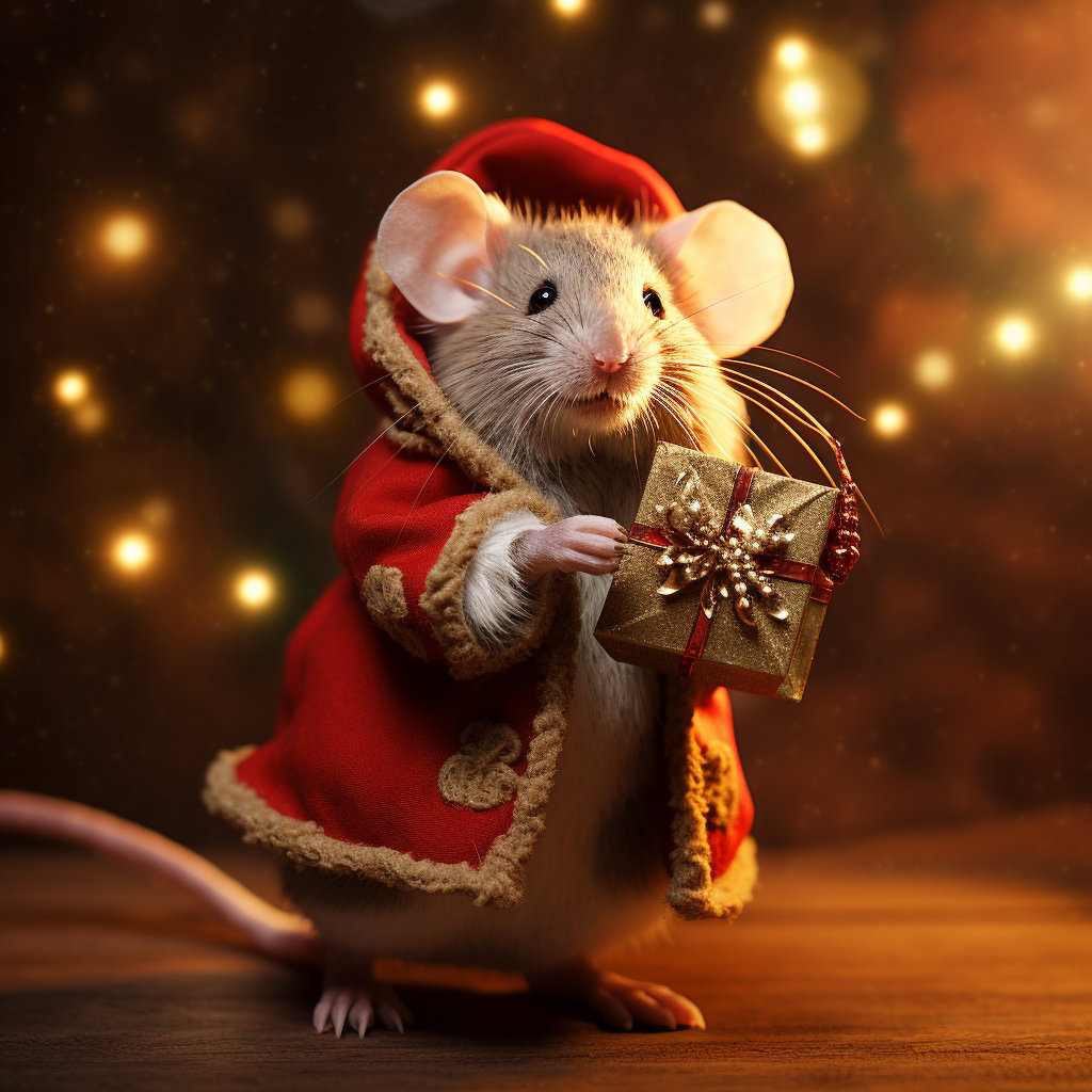 I Got You a Present! 4 Adorable Christmas Mice - Digital Images - Etsy