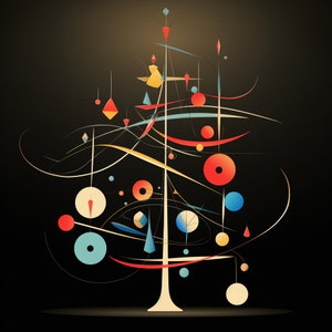 4 Miro Style Christmas Tree Digital Images! - Etsy