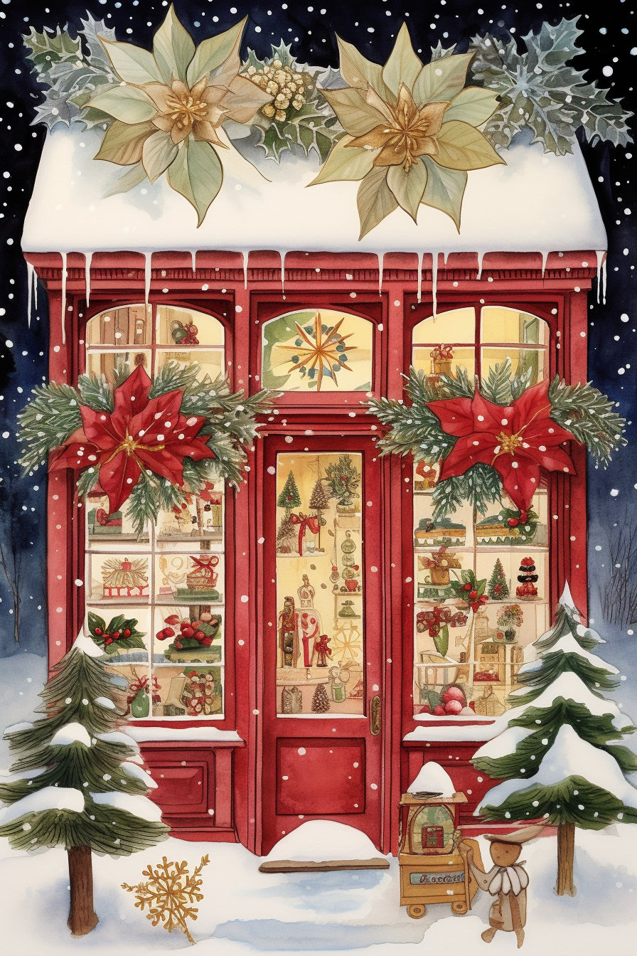 4 Christmas Flower Shop Digital Images! - Etsy