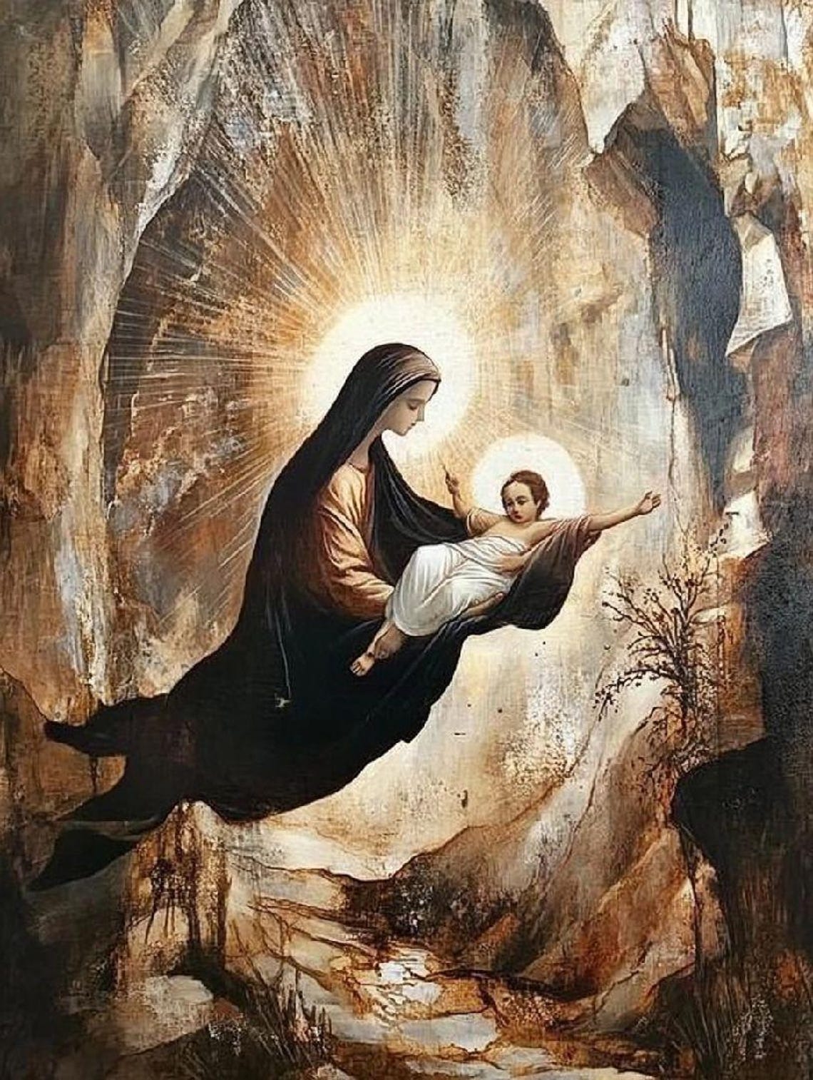 4 Digital Interpretations of the Virgin Mary, Digital Images, Wall Art ...