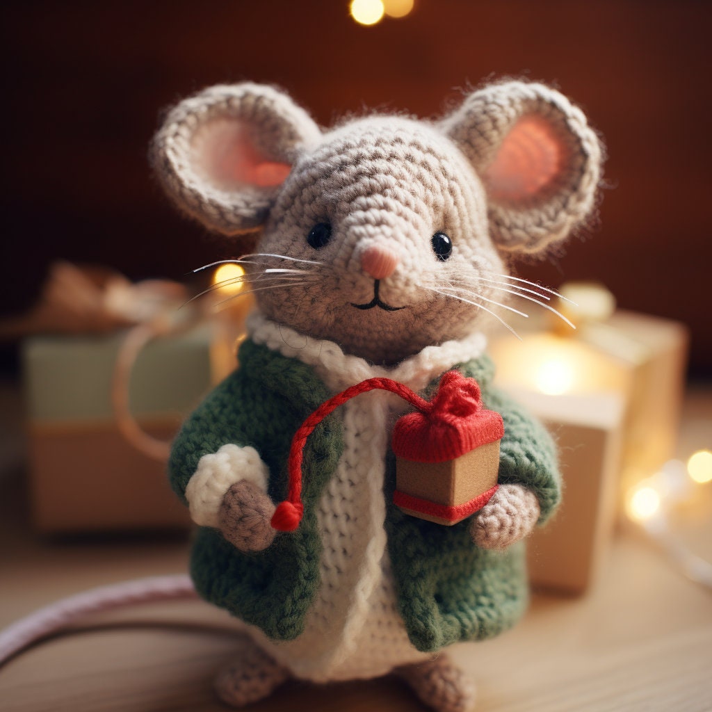 I Got You a Present! 4 Adorable Christmas Mice - Digital Images - Etsy