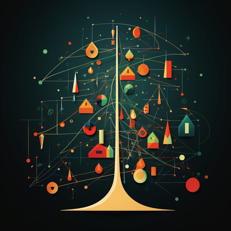 4 Miro Style Christmas Tree Digital Images! - Etsy