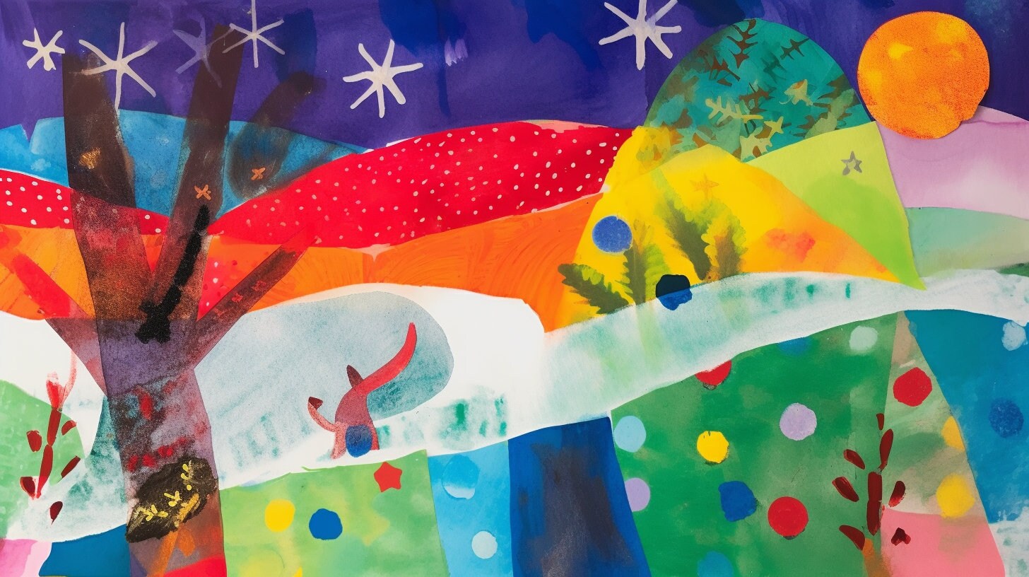 4 Eric Carle Style Rustic Christmas Collages Digital Images - Etsy