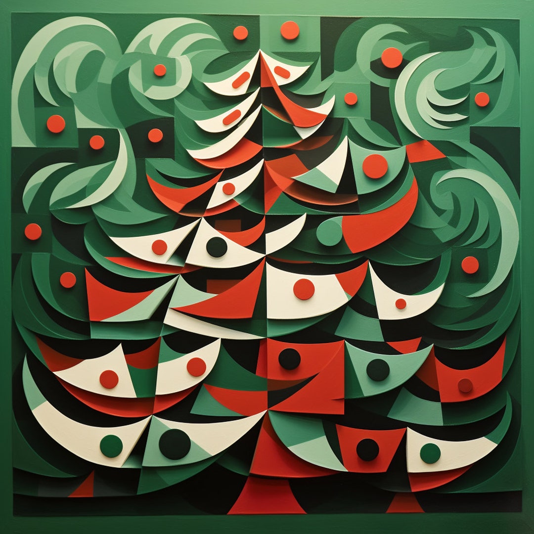 4 Cubist Christmas Tree Digital Images! - Etsy