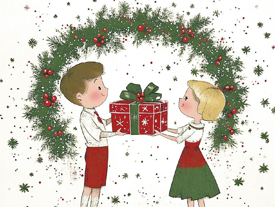 4 Adorable 1960s Style Christmas Digital Images - Etsy