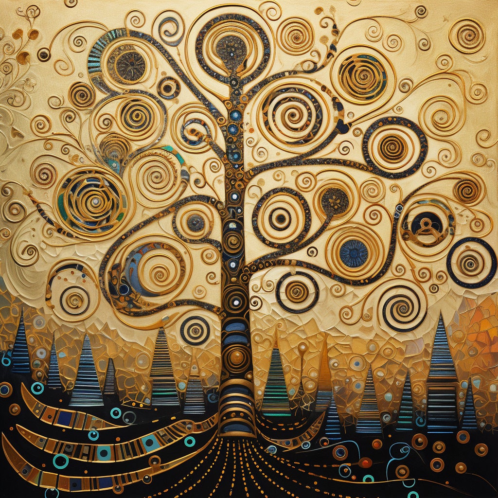 4 Gustav Klimt Inspired Christmas Tree Digital Images - Etsy