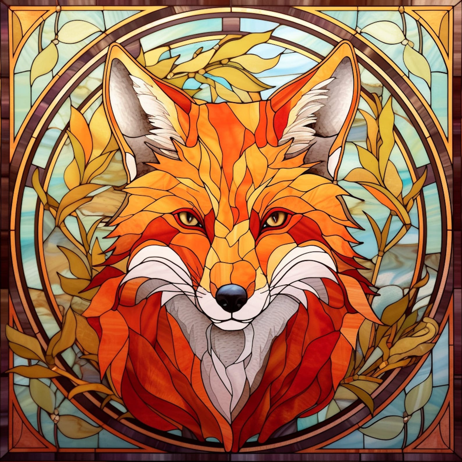 AI WEAR Fox Stained Glass Sample - Etsy