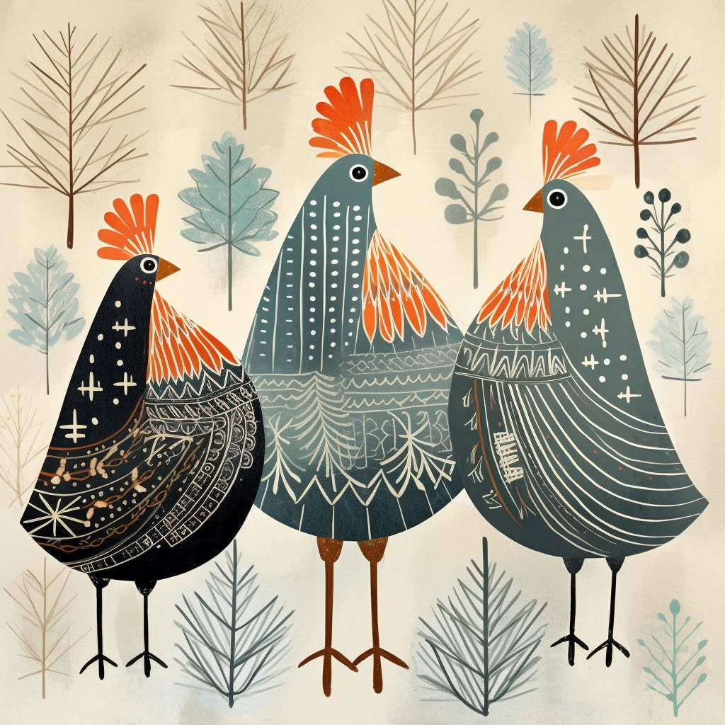 3 French Hens! 4 Digital Images! - Etsy