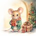 Merry Christmas Mouse With Your Present! Digital Images - Etsy
