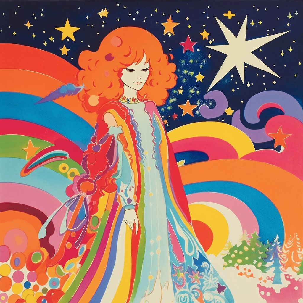 4 Groovy Peter Max Style Christmas Digital Images - Etsy