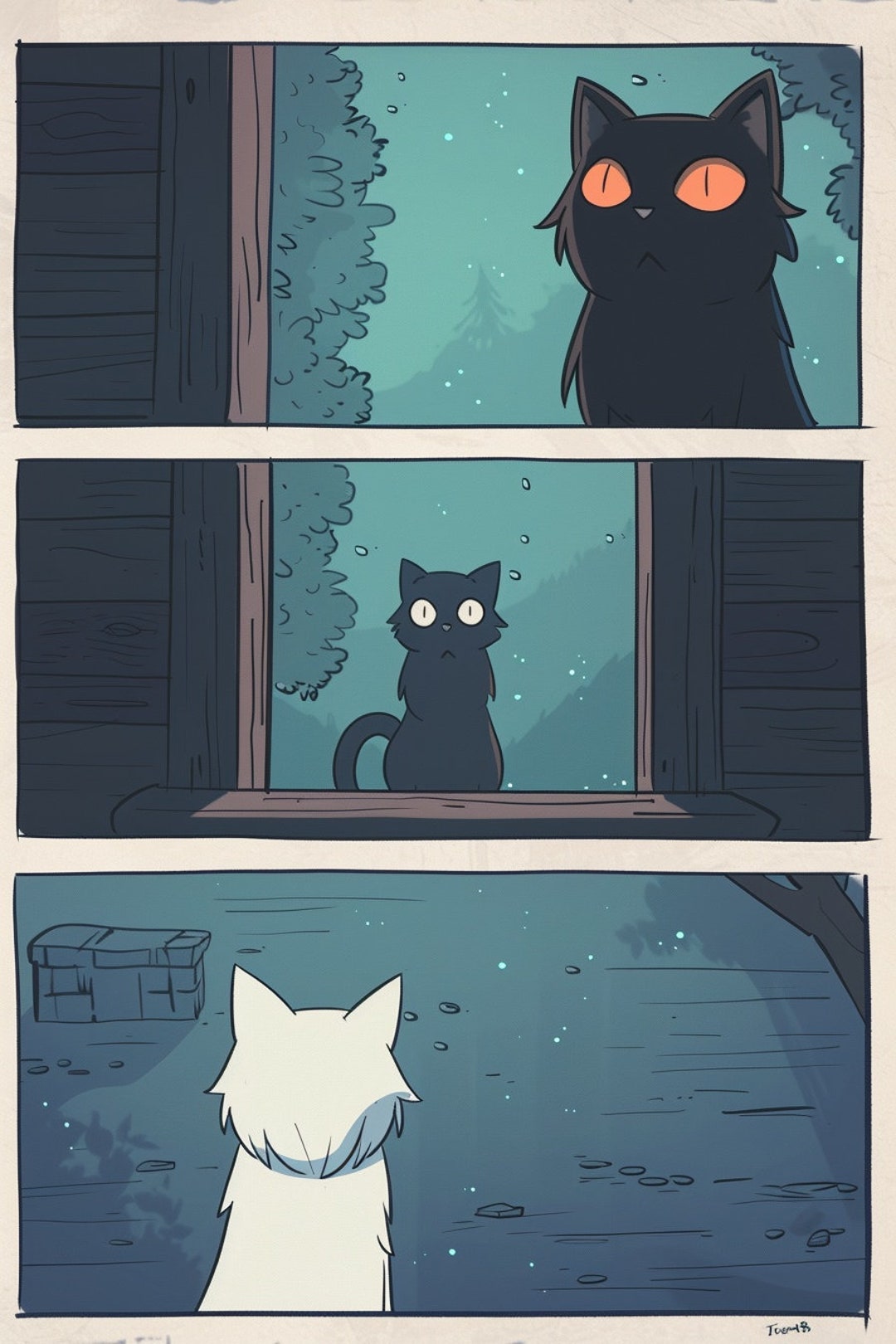 4 Cat Cartoon Panel Digital Images - Etsy