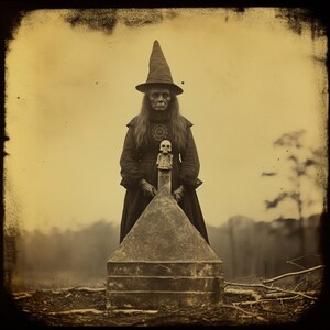 4 Creepy Halloween Witches - Digital Images - Etsy