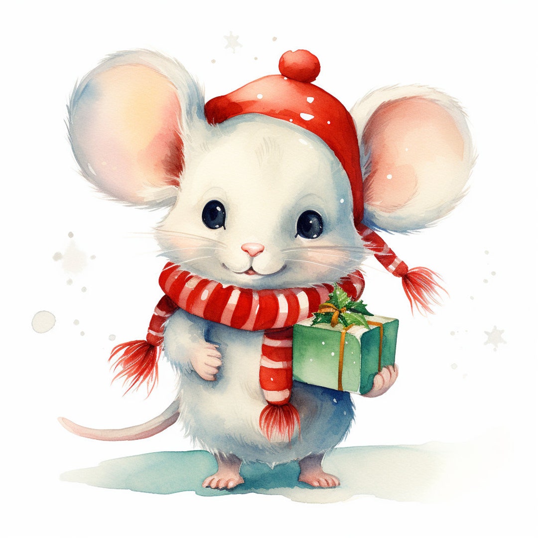 Merry Christmouse! 4 Adorable Digital Christmas Mice - Etsy
