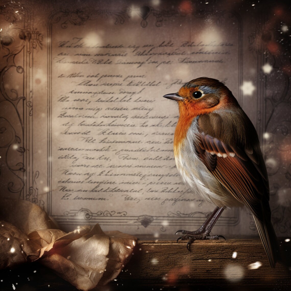 4 Charming Victorian Christmas Robins - Digital Images! - Etsy