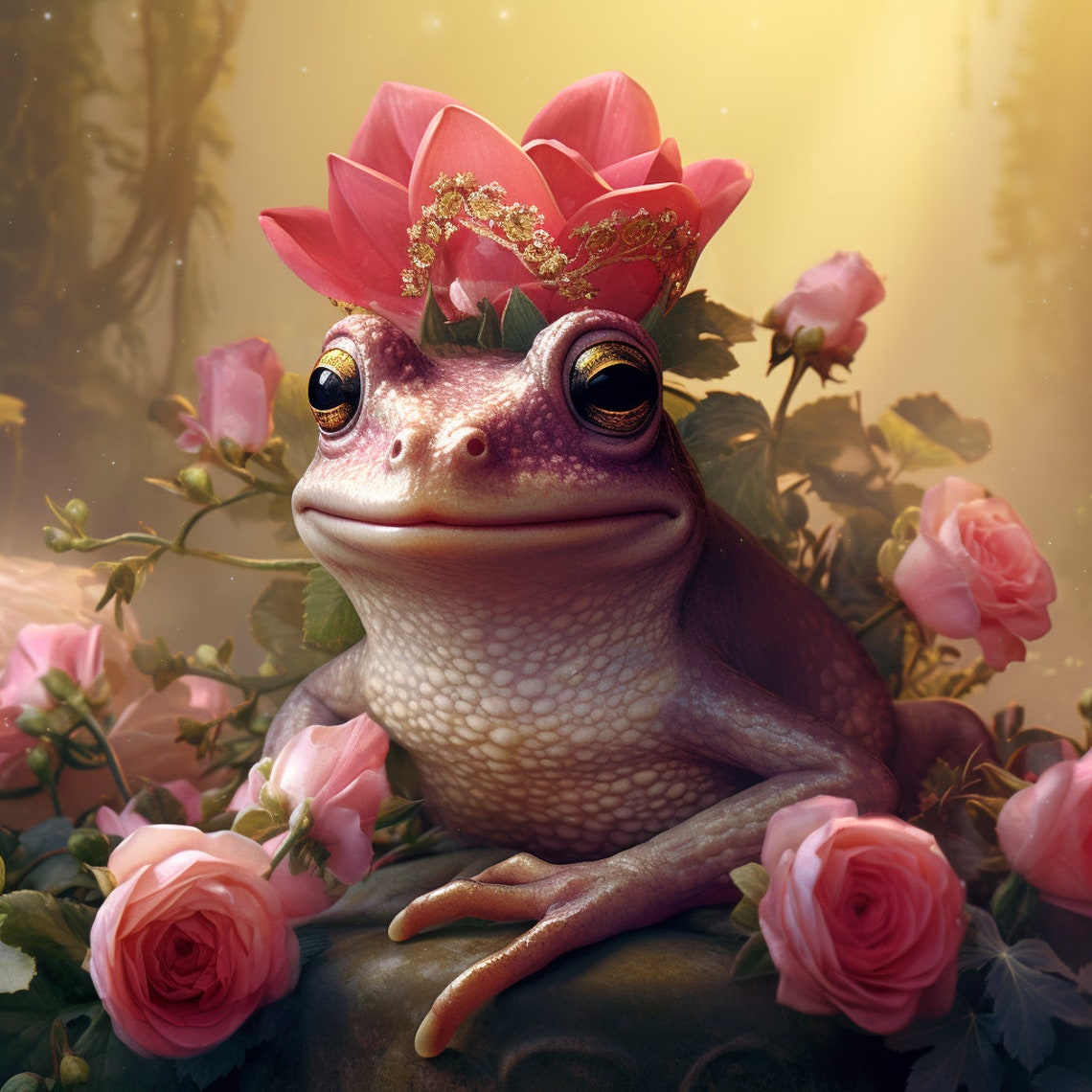 Your Prince Awaits! 4 Kissable Princely Valentines Frog Digital Images ...