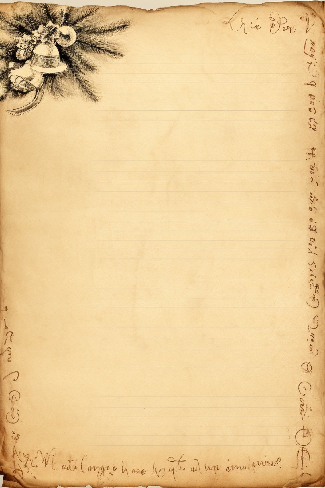 10 Vintage Christmas Parchment Paper Digital Images! - Etsy