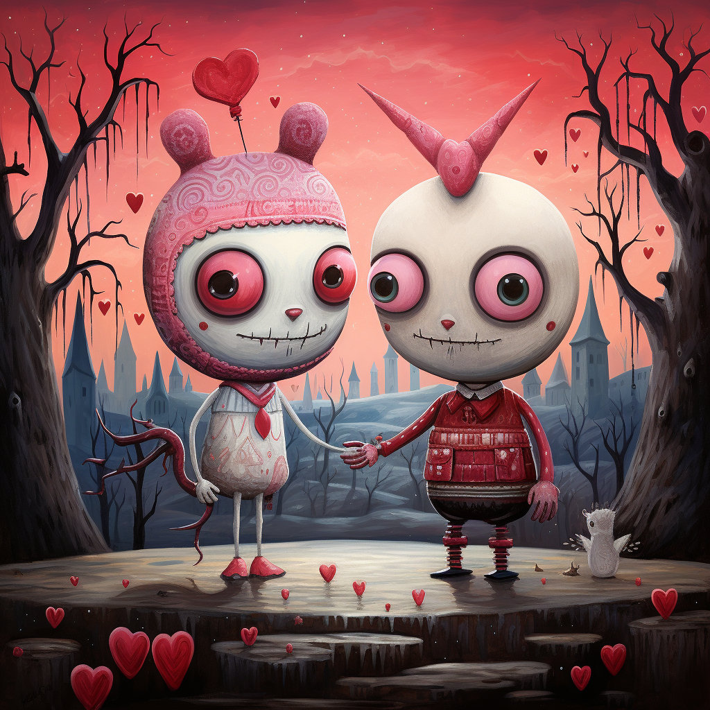 5 Whimsical Valentines Critters Digital Images! 1 - Etsy