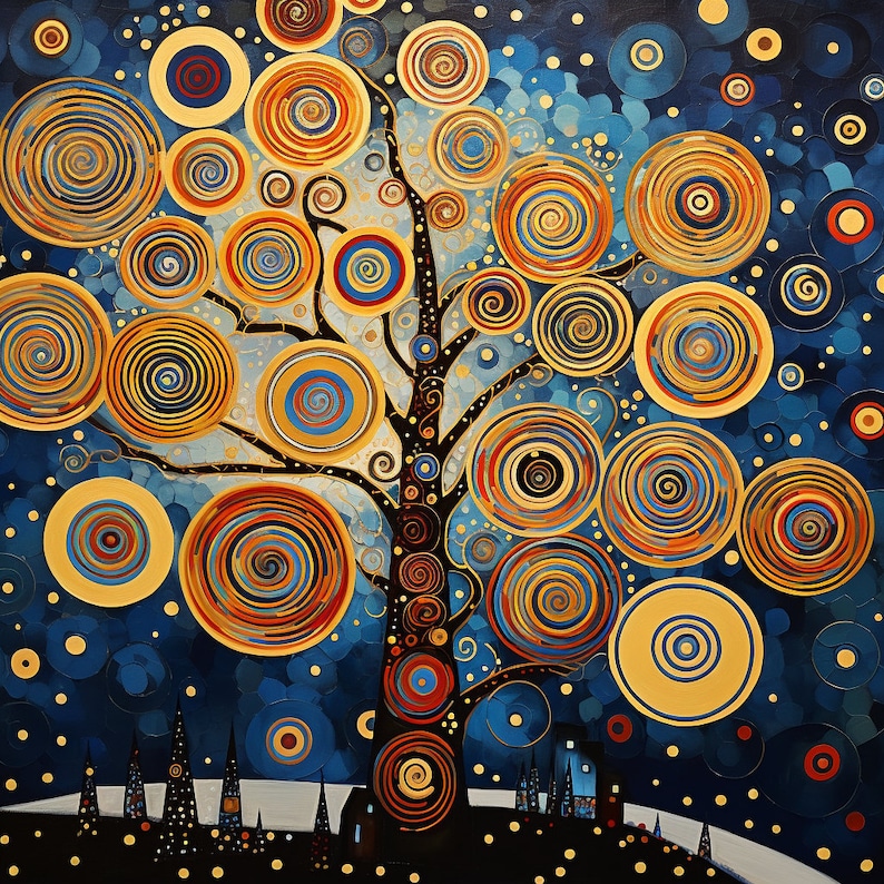 4 Gustav Klimt Inspired Christmas Tree Digital Images - Etsy