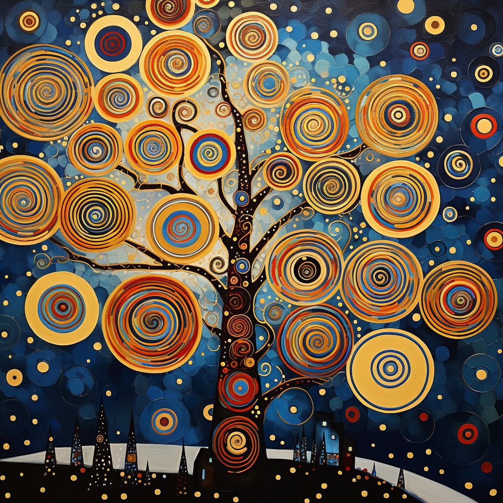 4 Gustav Klimt Inspired Christmas Tree Digital Images - Etsy