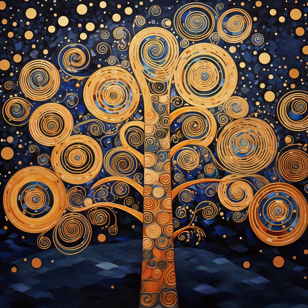 4 Gustav Klimt Inspired Christmas Tree Digital Images - Etsy