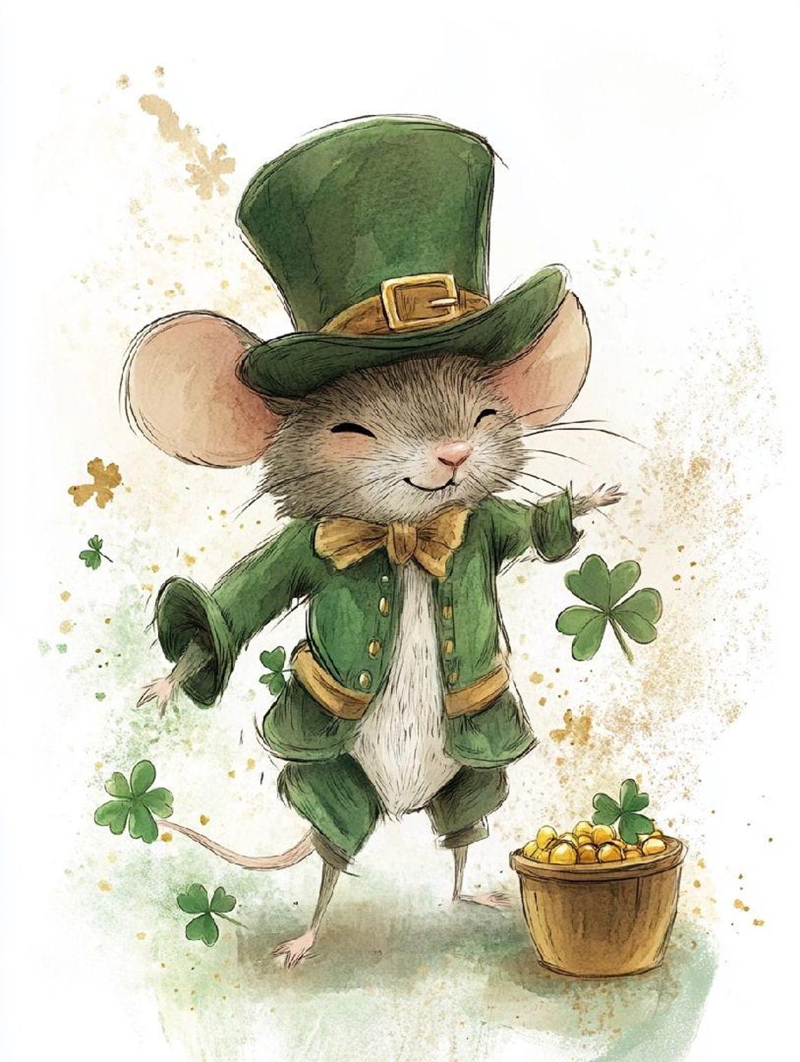 4 Adorable St. Patrick's Day Mice, Perfect for Crafts & More! Each is a ...