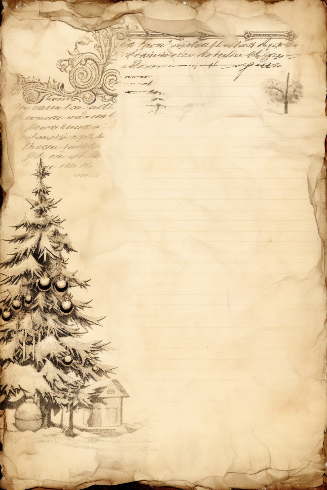 10 Vintage Christmas Parchment Paper Digital Images! - Etsy