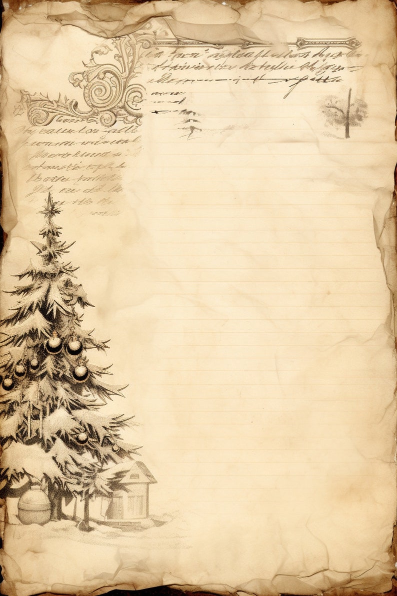 10 Vintage Christmas Parchment Paper Digital Images! - Etsy