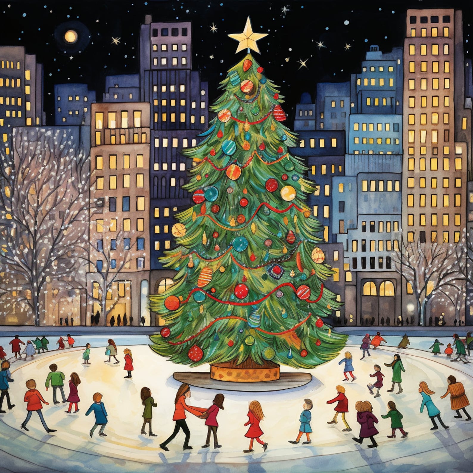 4 Charming City Christmas Digital Images! - Etsy
