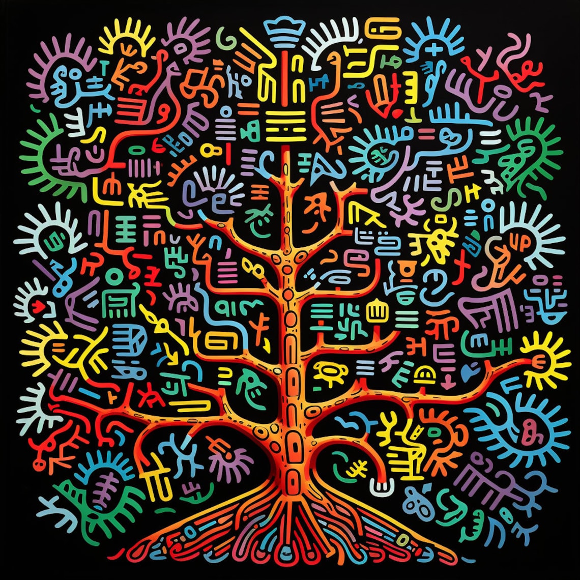 4 Keith Haring Inspired Digital Christmas Images - Etsy