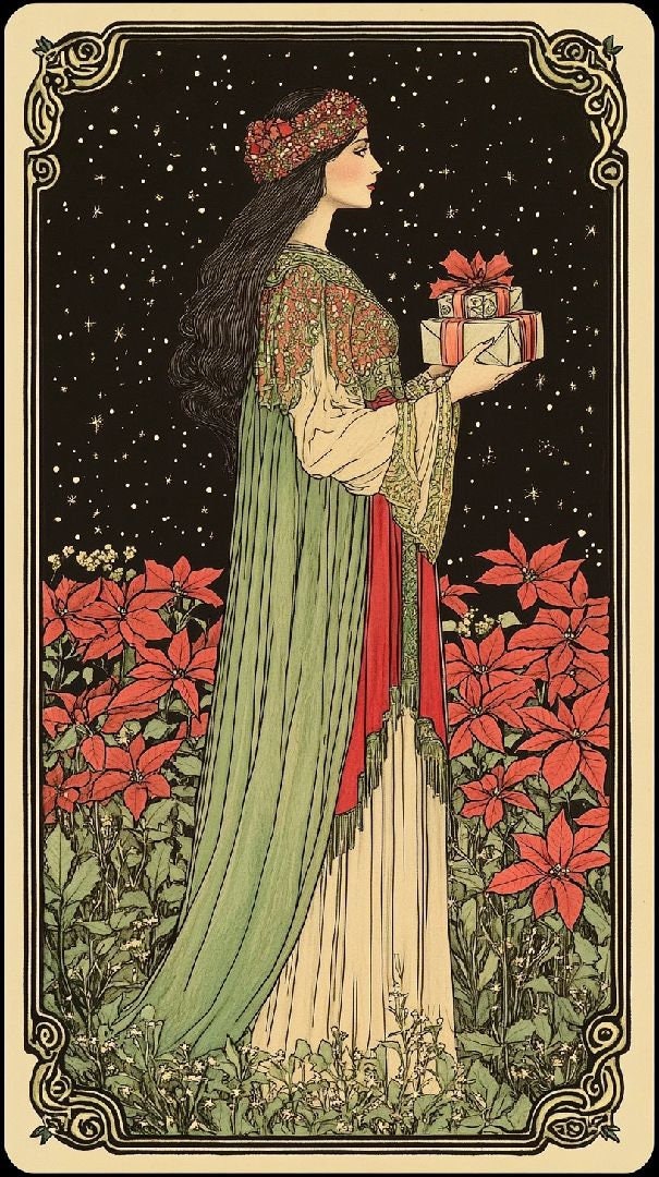 4 Gorgeous Christmas Queen Tarot Digital Designs - Etsy