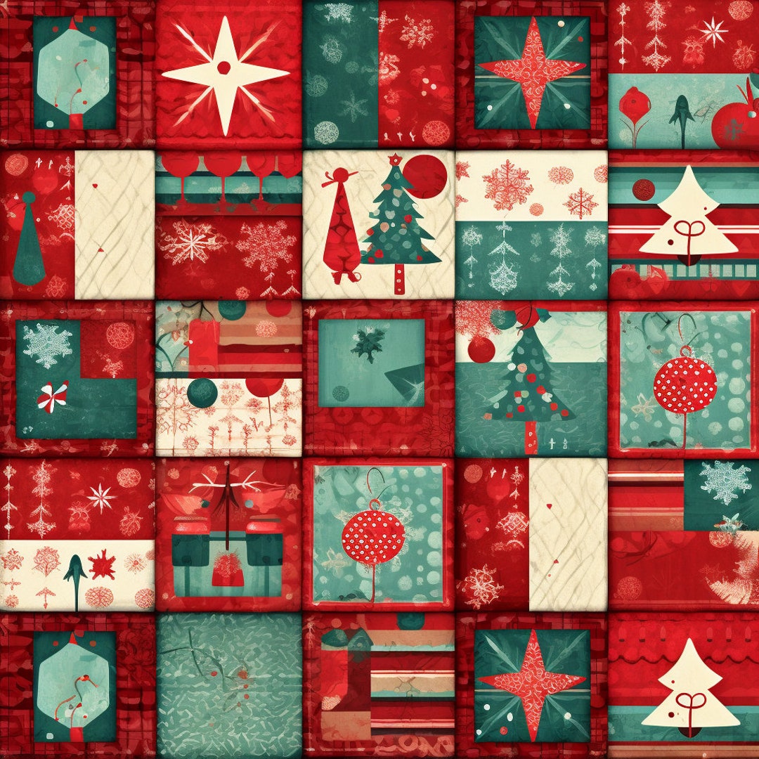 4 Seamless Tiled Christmas Digital Images - Etsy