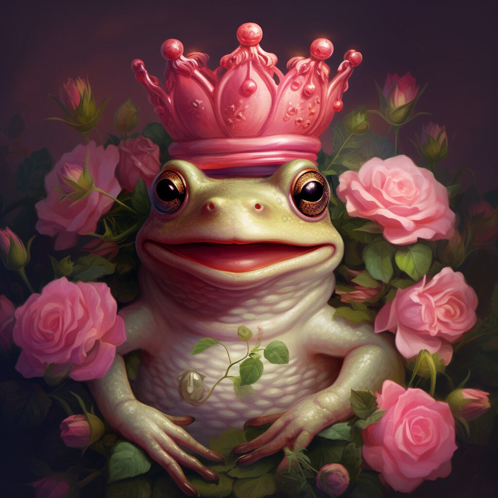 Your Prince Awaits! 4 Kissable Princely Valentines Frog Digital Images ...