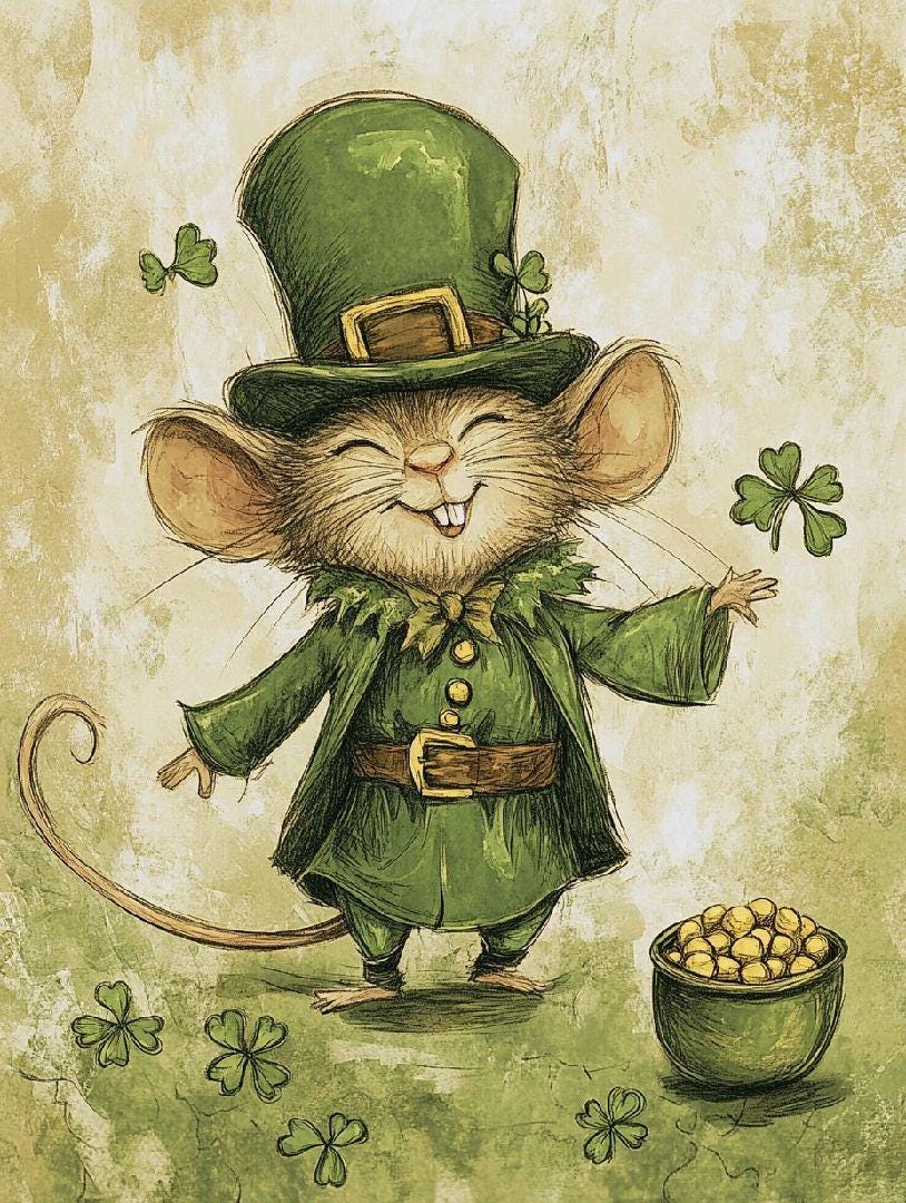 4 Adorable St. Patrick's Day Mice, Perfect for Crafts & More! Each is a ...