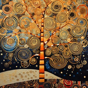 4 Gustav Klimt Inspired Christmas Tree Digital Images - Etsy