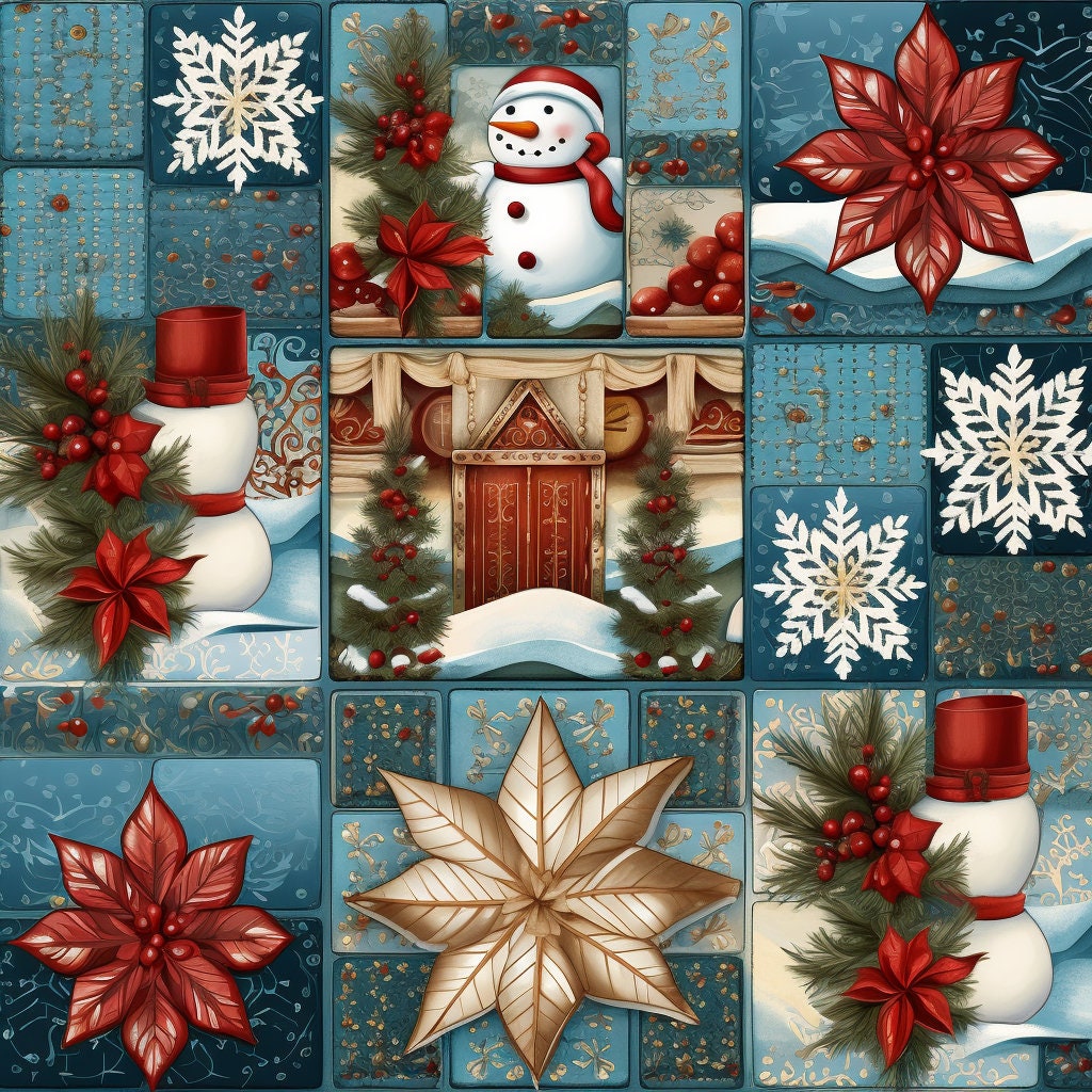 4 Seamless Tiled Christmas Digital Images - Etsy