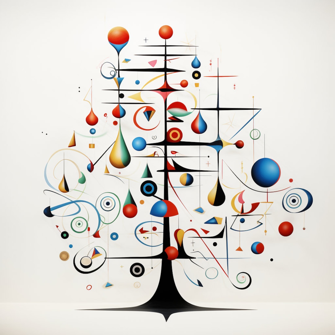 4 Miro Style Christmas Tree Digital Images! - Etsy