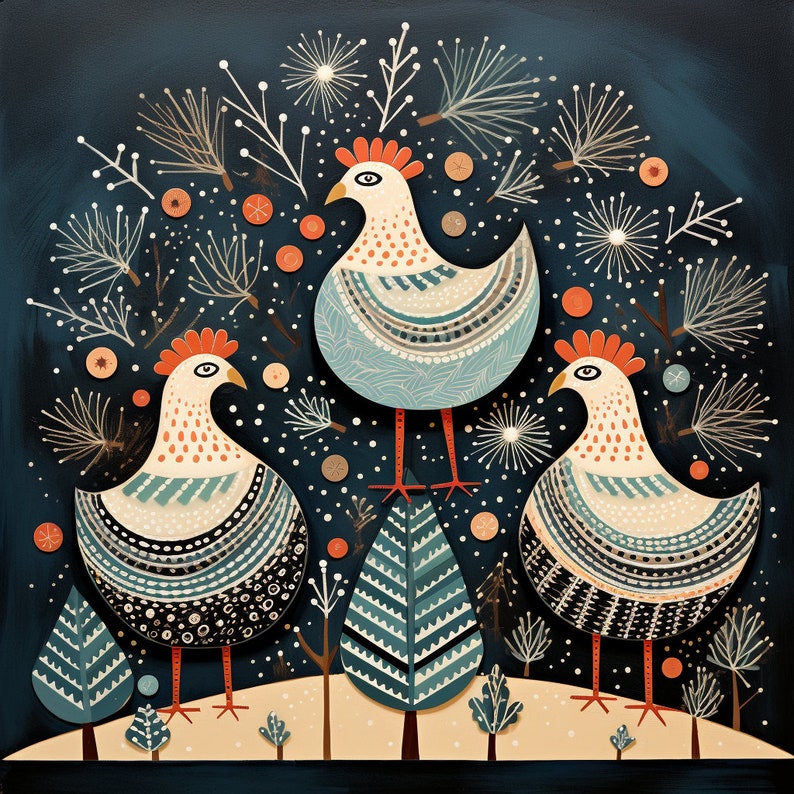 3 French Hens! 4 Digital Images! - Etsy