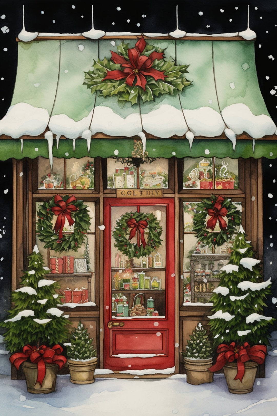 4 Christmas Flower Shop Digital Images! - Etsy