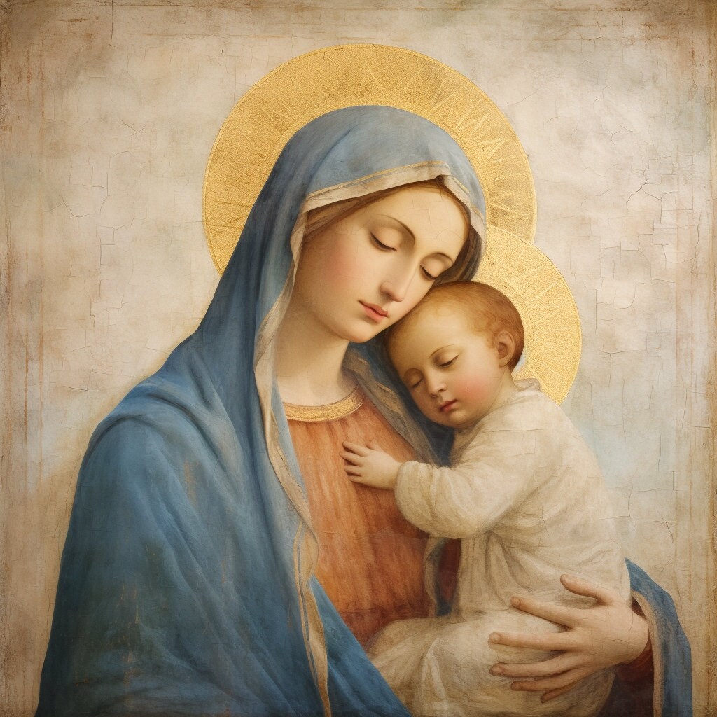 4 Digital Images of the Virgin Mary & Baby Jesus - Etsy