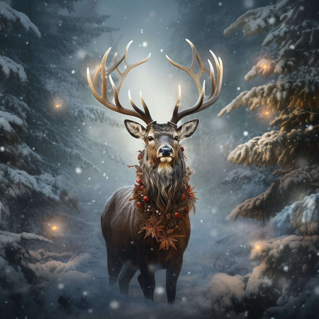 5 Majestic Christmas Stag Deer - Digital Images - Etsy