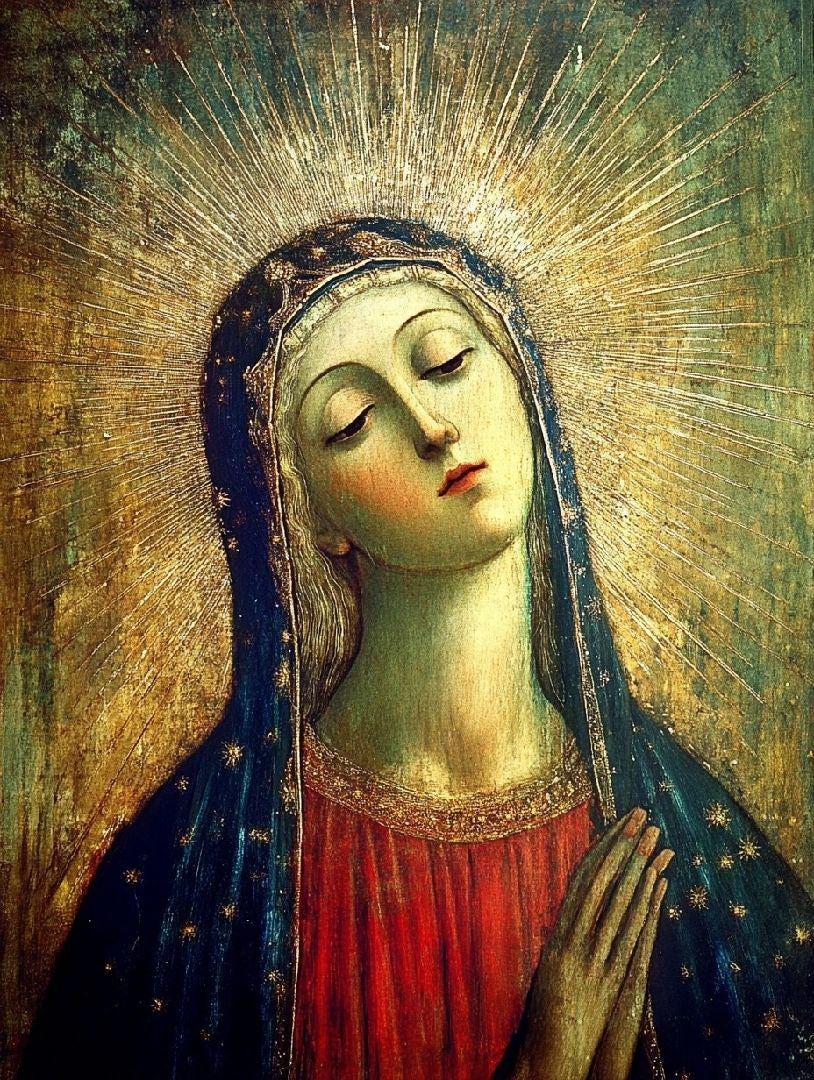 4 Digital Interpretations of the Virgin Mary, Digital Images, Wall Art ...