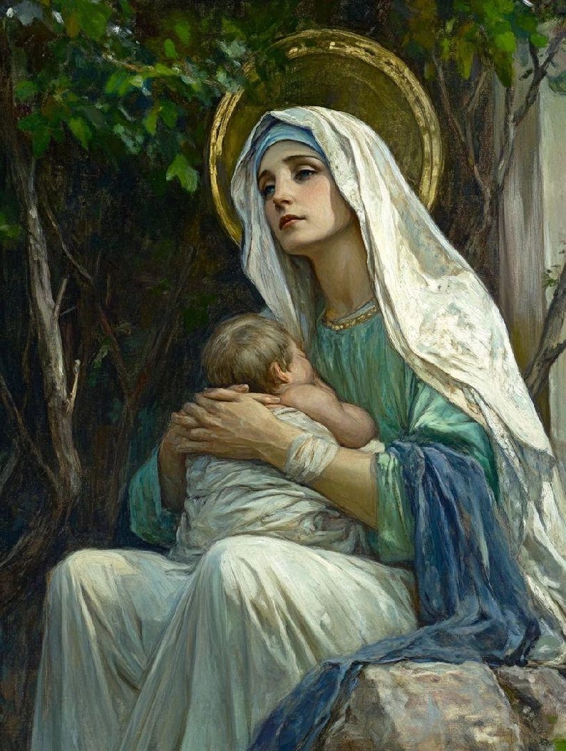 4 Digital Interpretations of the Virgin Mary, Digital Images, Wall Art ...