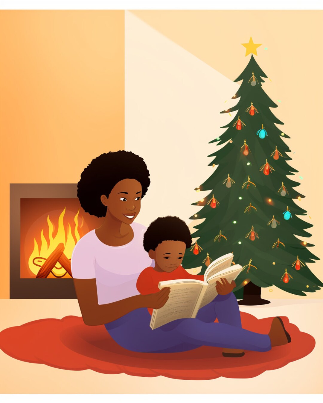 4 Cozy Christmas Story Time Digital Images! - Etsy