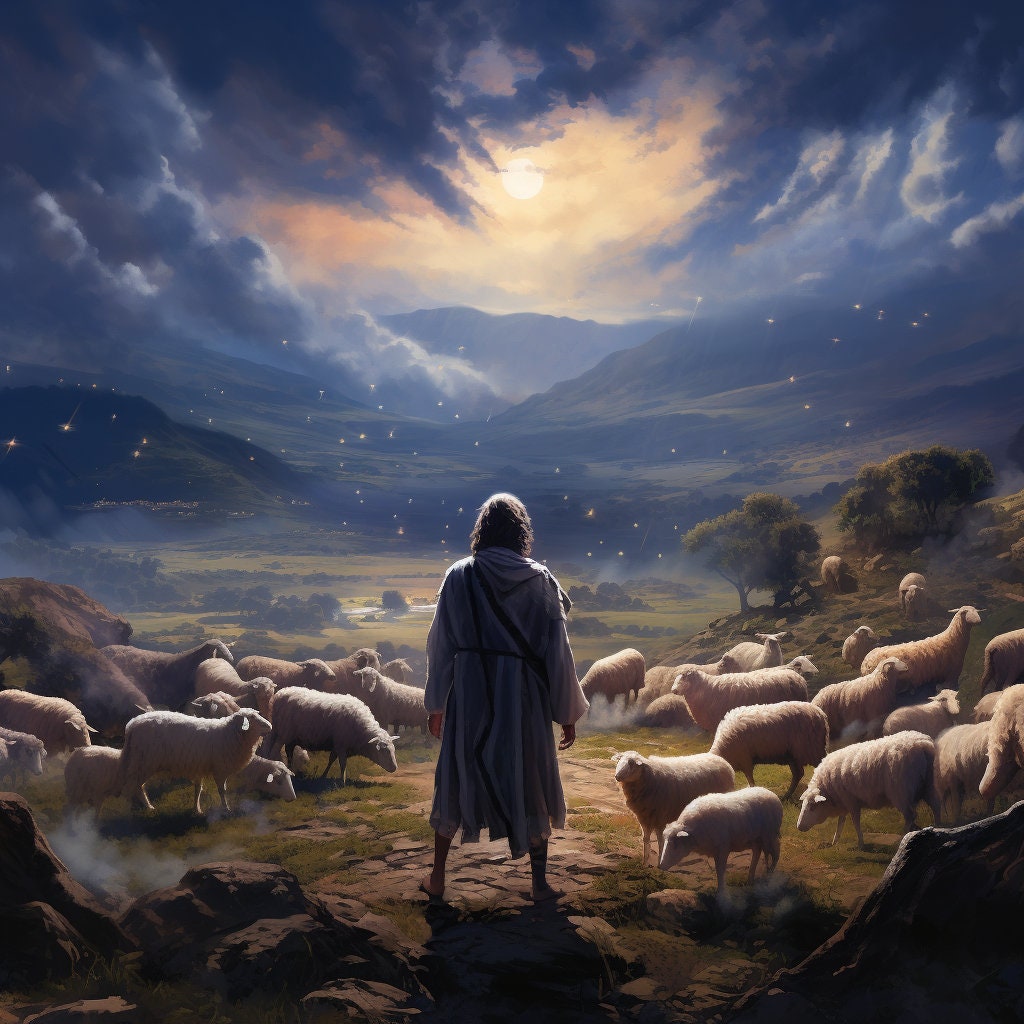 Shepherds Keeping Watch Over Their Flocks by Night - Digital Images - Etsy