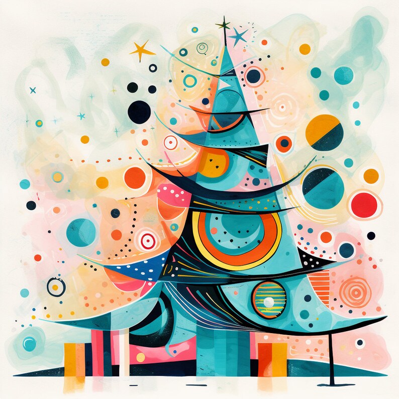 4 Gorgeous Abstract Christmas Tree Digital Images! - Etsy
