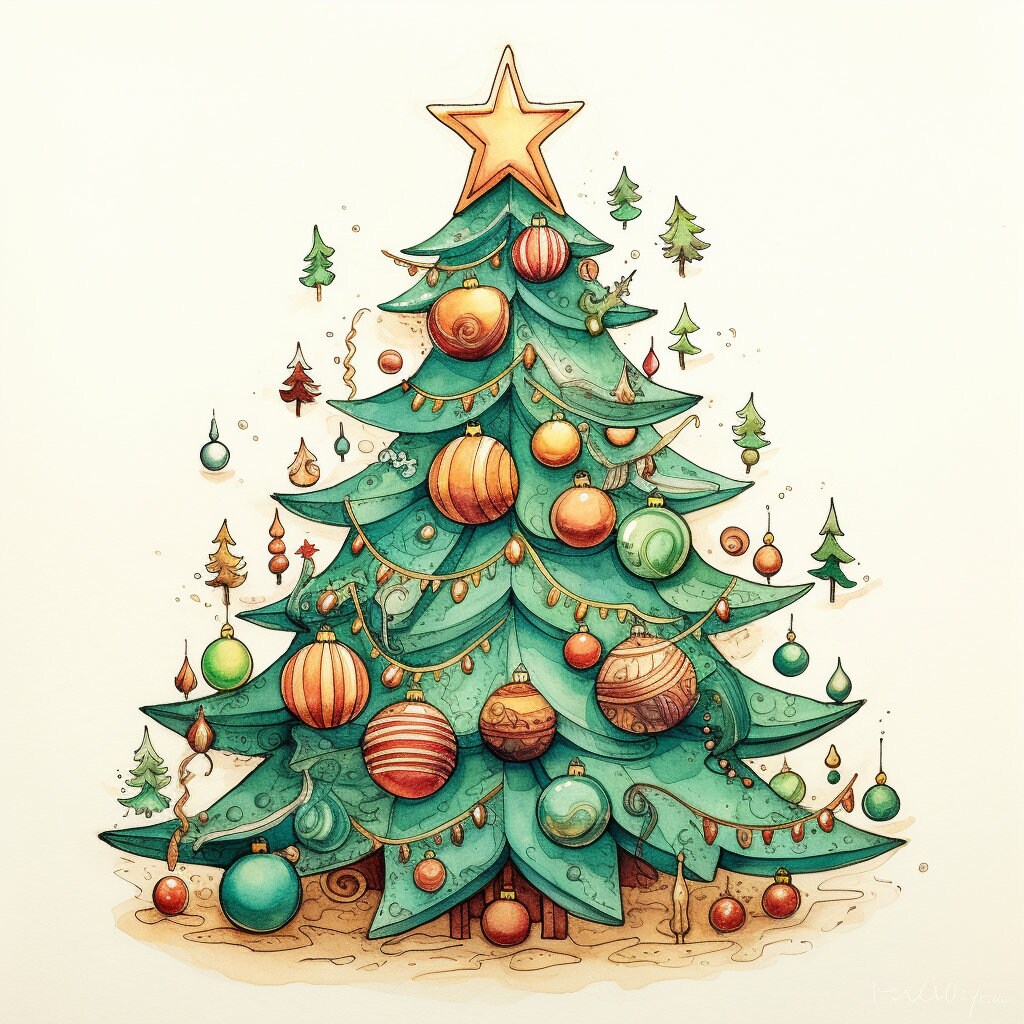 5 Unique Christmas Clipart Digital Images - Etsy