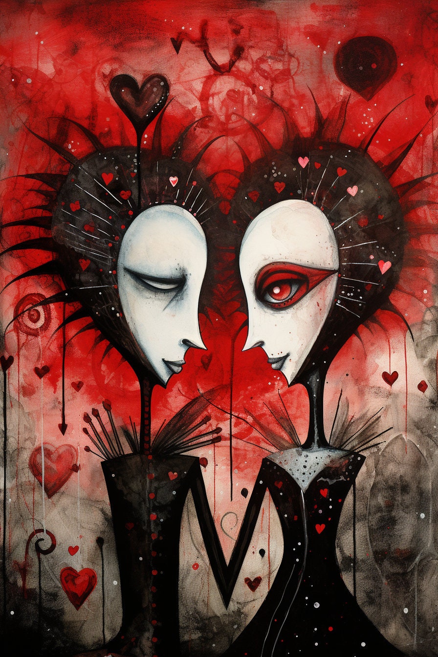 4 Gothic Valentine's Digital Images! - Etsy