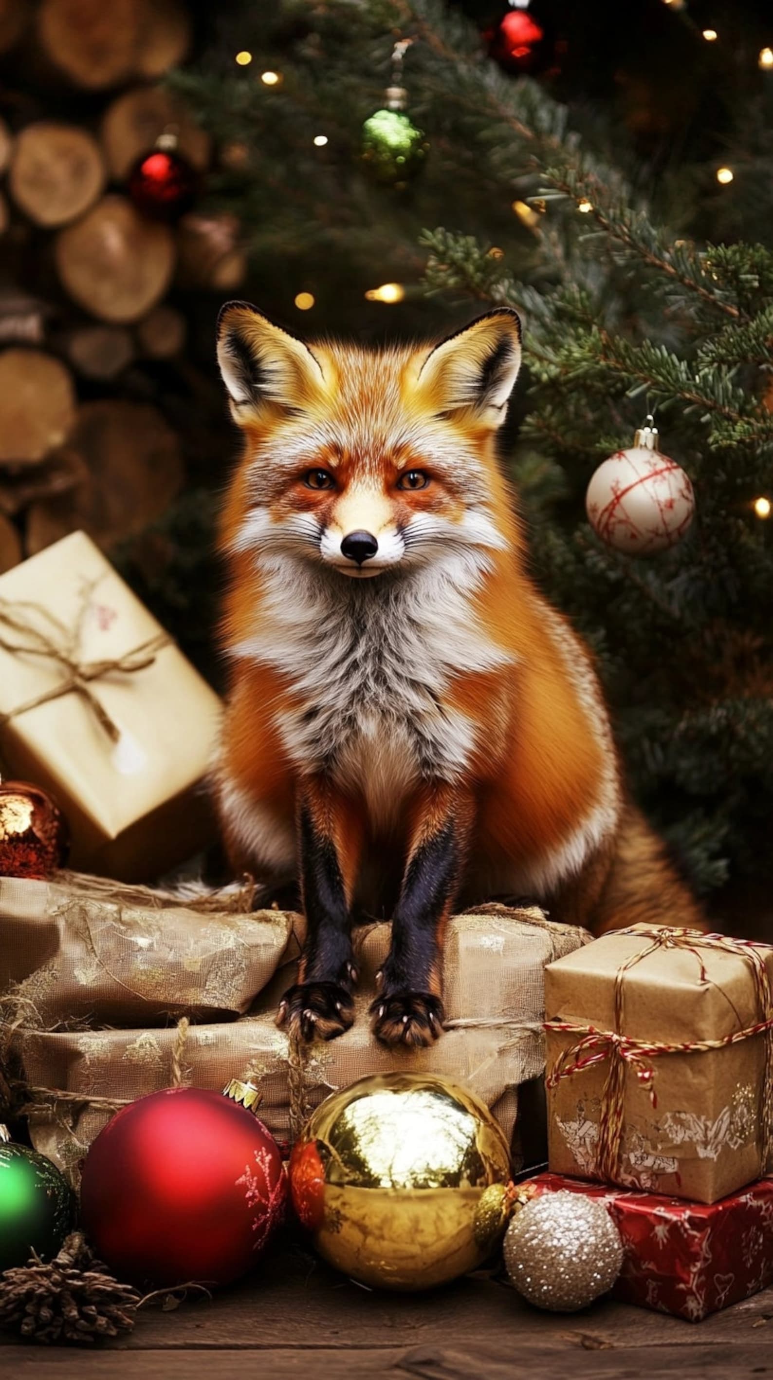 4 Gorgeous Christmas Fox Digital Images, Unique One-of-a-kind! - Etsy